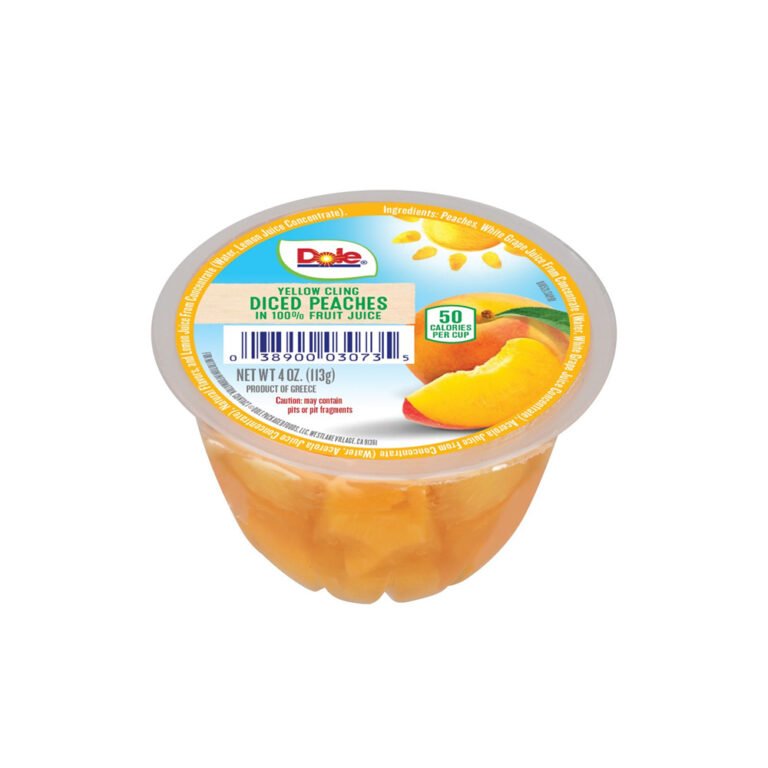 Dole Yellow Cling Diced Peaches – 4 oz cups – PharmacyPlus